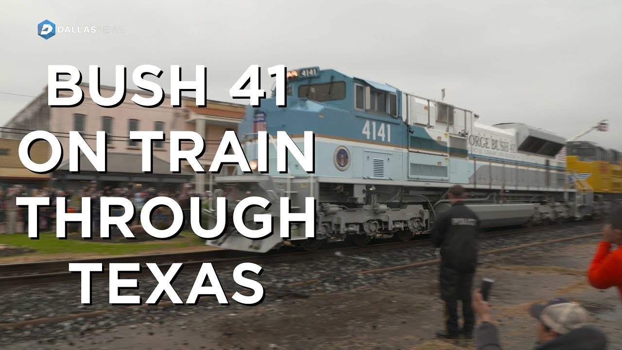 People come from miles to see train carrying President George H.W. Bush ...