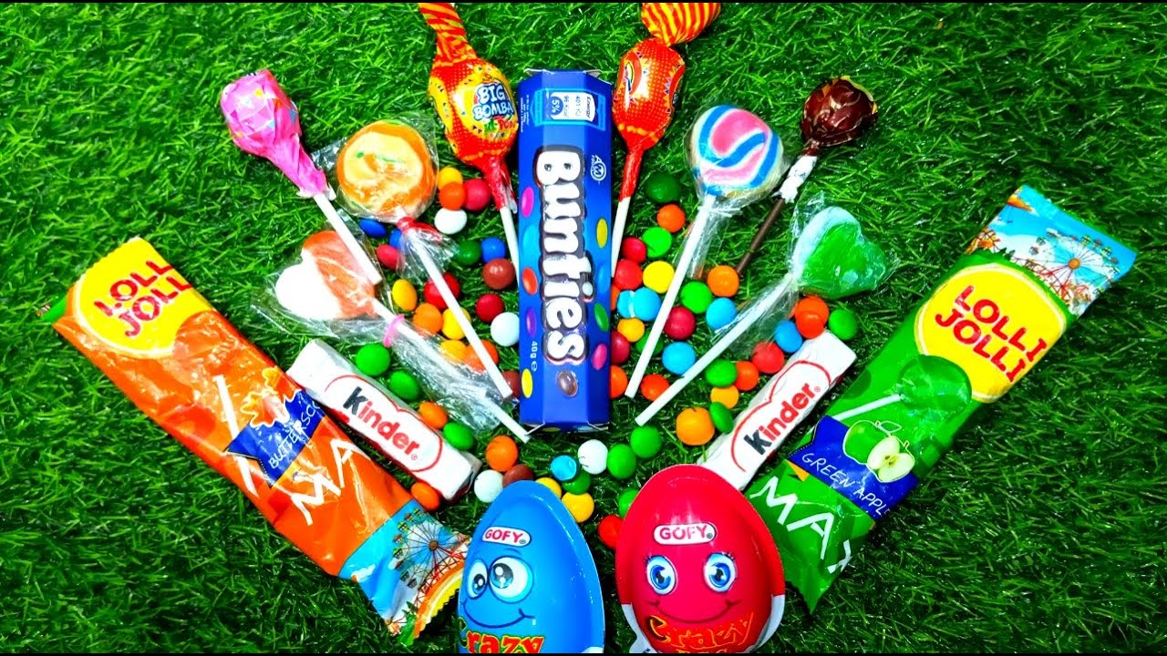 Satisfying video how to make rainbow lollipop- Bunties, Kinder Surprise egg, Chupa Chips ...