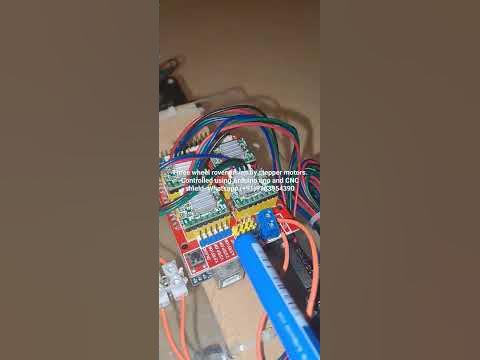 Three wheel rover driven by stepper motors. Controlled using Arduino uno and CNC shield - YouTube