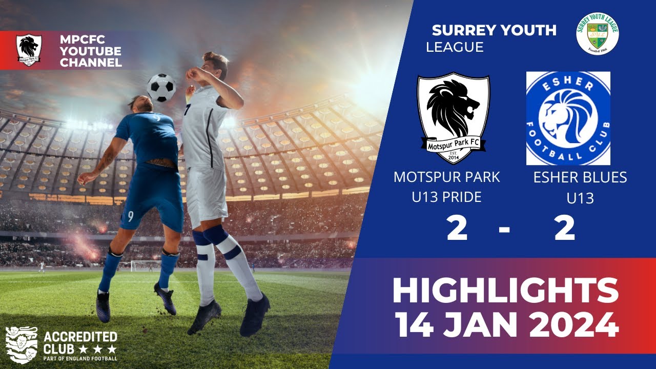 Motspur Park FC - U13 Pride Boys - 04-11-2023 - MPFC vs Esher Blues ...