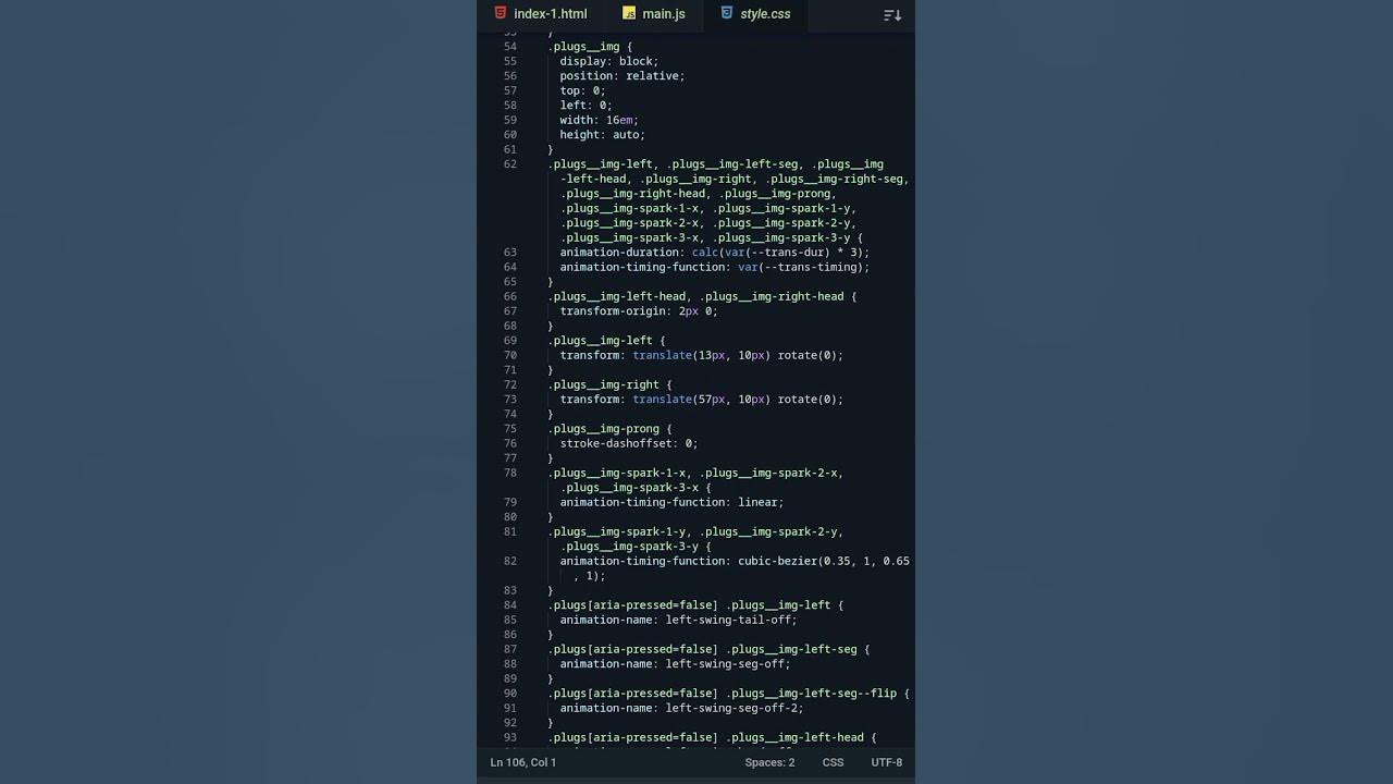 On \ Off Plug Animation #htmlcssjavascript #digitaldream01 - YouTube