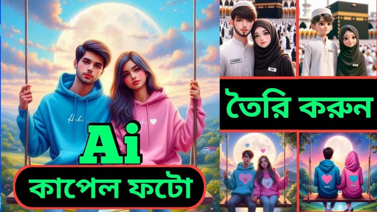 Ai দিয়ে কাপেল ফটো তৈরি করুন || Viral couple photo editing 2024 Sr editing zone #ai - YouTube