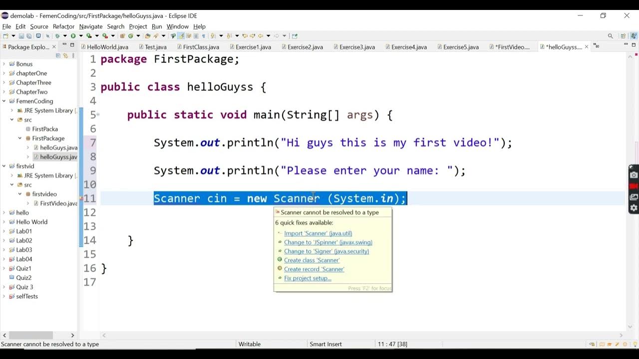 The use of Scanner in JAVA eclipse - YouTube