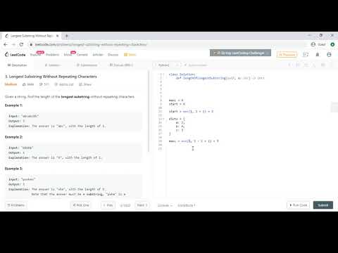 LeetCode - 3. Longest Substring Without Repeating Characters Solution ...