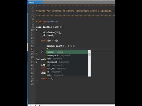 Decimal to Binary conversion using C Language |Programming for beginners| |C Language| #code # ...