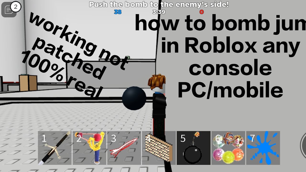how to bomb jump in Roblox real not patched real mobile/PC/Xbox etc ...