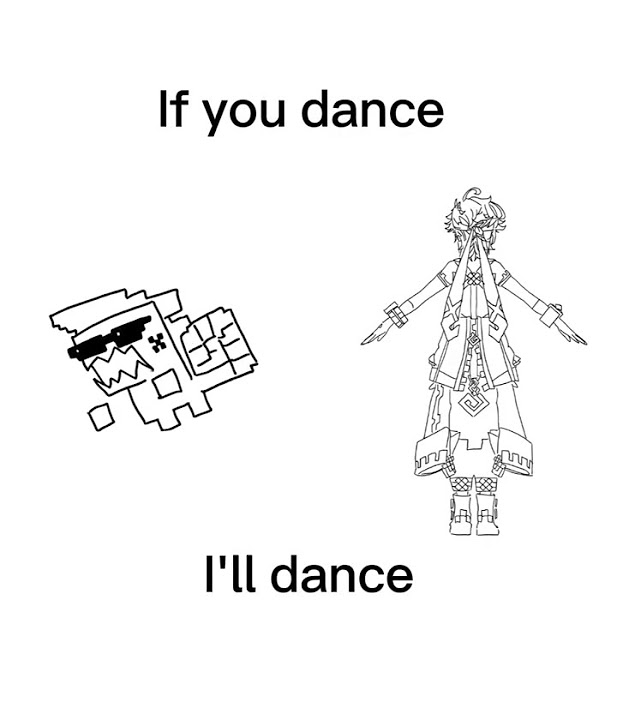 If You Dance Ill Dance Animation Meme Genshinimpact Blazetonatlan Kinich Animation Art