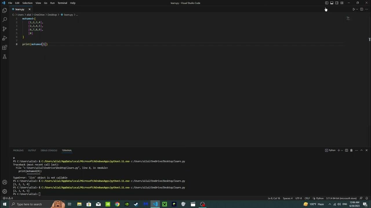 2d Lists Nested Loops Youtube