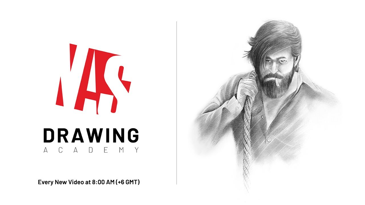 How to Draw YASH Pencil Sketch for Beginners | Easy ROCKY Bhai from KGF ...