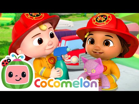 Nina and JJ Drive A Fire Truck! | Cocomelon Nursery Rhymes for Kids