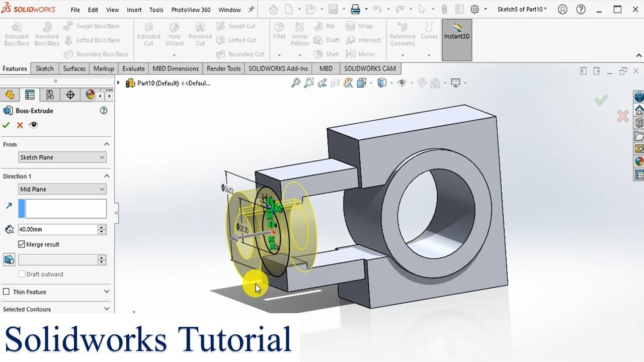 TUTORIAL #7 Simple Part Design in Solidworks 2022 | Solidworks Tutorial ...