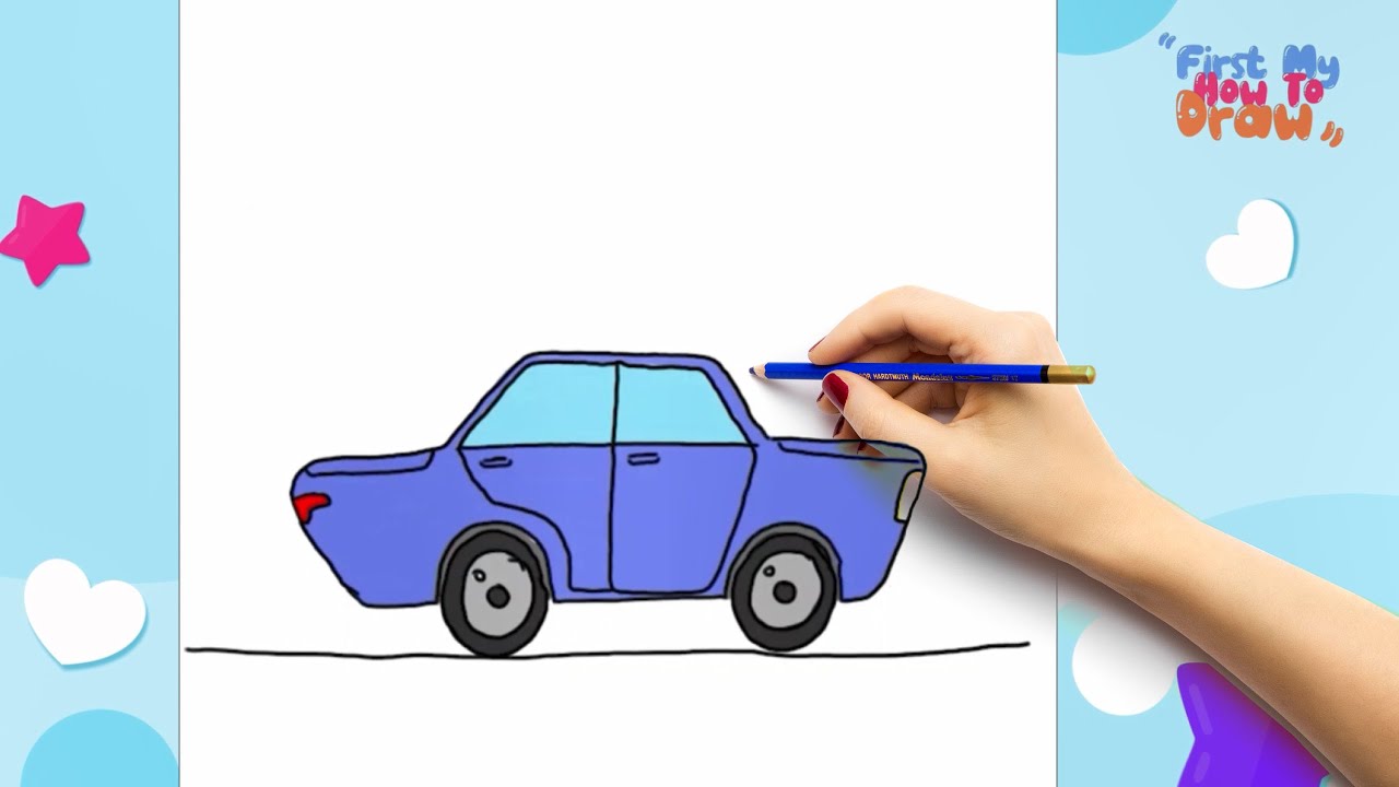 How to Draw a Simple Car - Very Easy for kids - YouTube