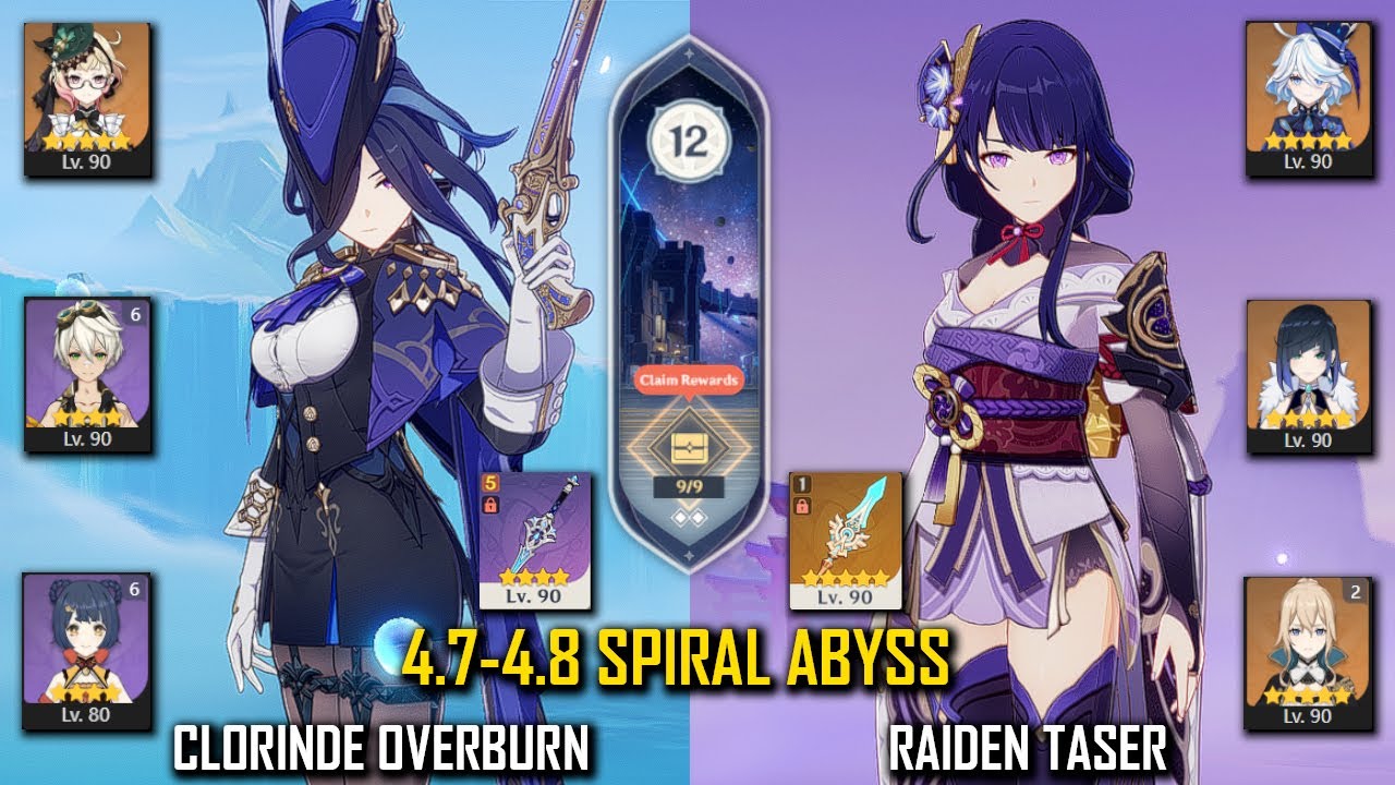 【GI】C0 Clorinde Overburn ft.Emilie and C0 Raiden Taser - 4.7/4.8 Spiral ...