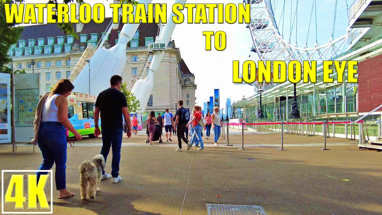 Waterloo train station to London Eye walking tour | September 2022 | 4K ...