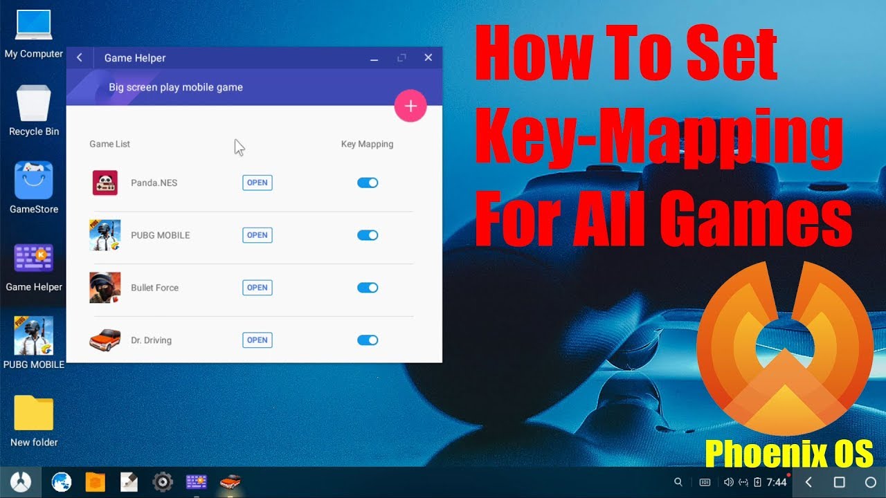 How to set Key-Mapping for all games in Phoenix OS - YouTube