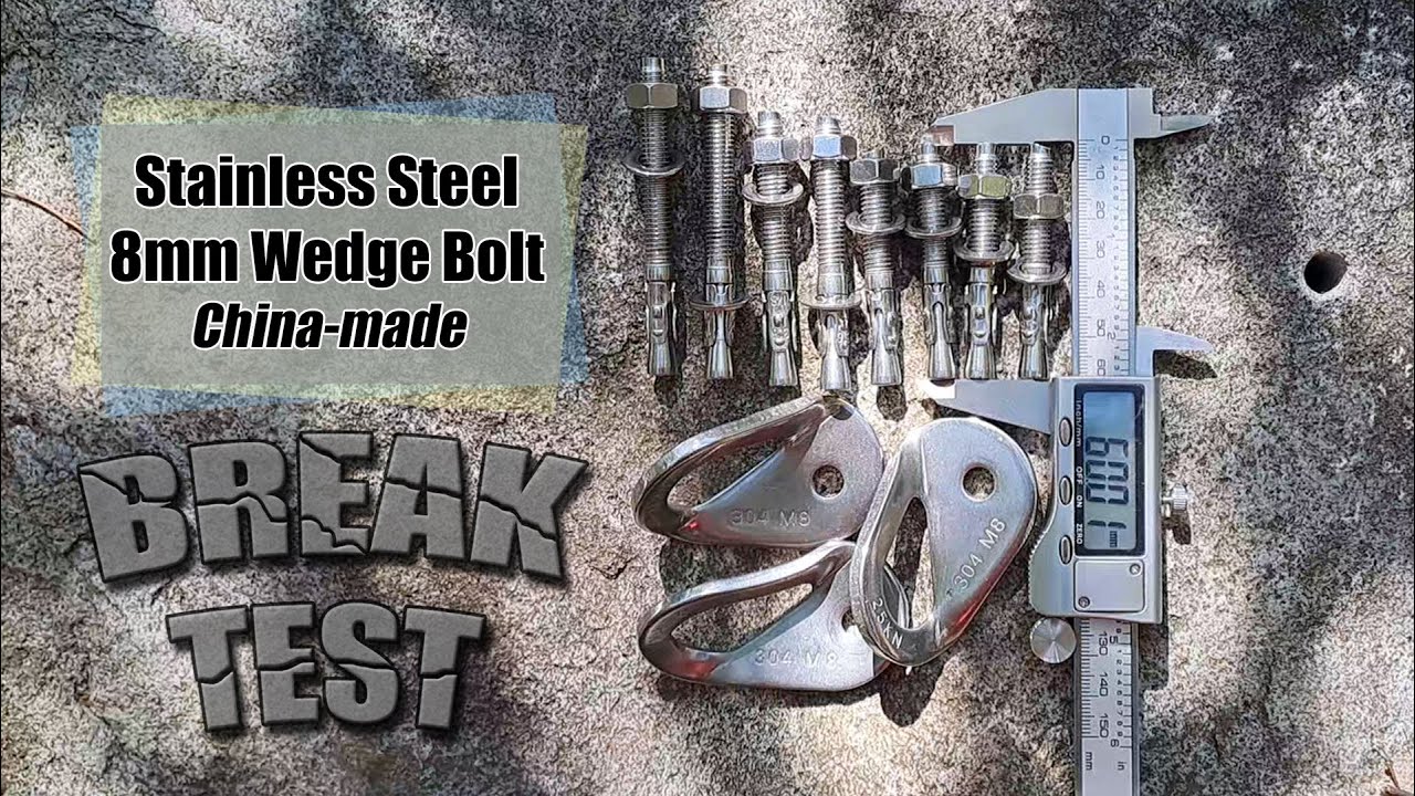 BREAK TEST: 8mm Stainless Steel Wedge Bolts, China made, used in Taiwan ...