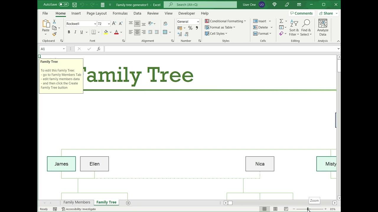 How to make a family tree in Excel - YouTube