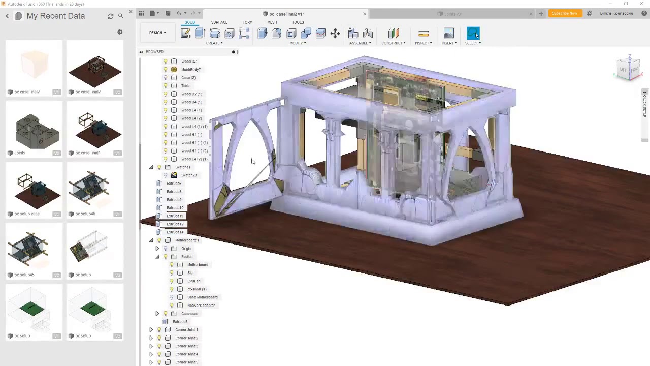 Pc case fusion 360 - YouTube