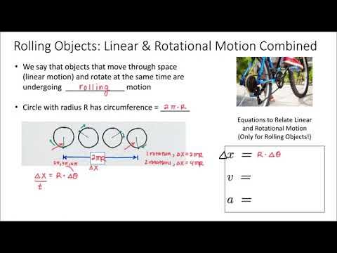 Rotational Kinematics (Part 8) - Relating Linear and Rotational Motion for Rolling Objects - YouTube