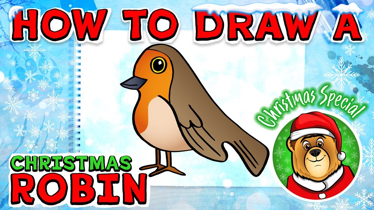 How to draw a Christmas Robin (easy) - YouTube