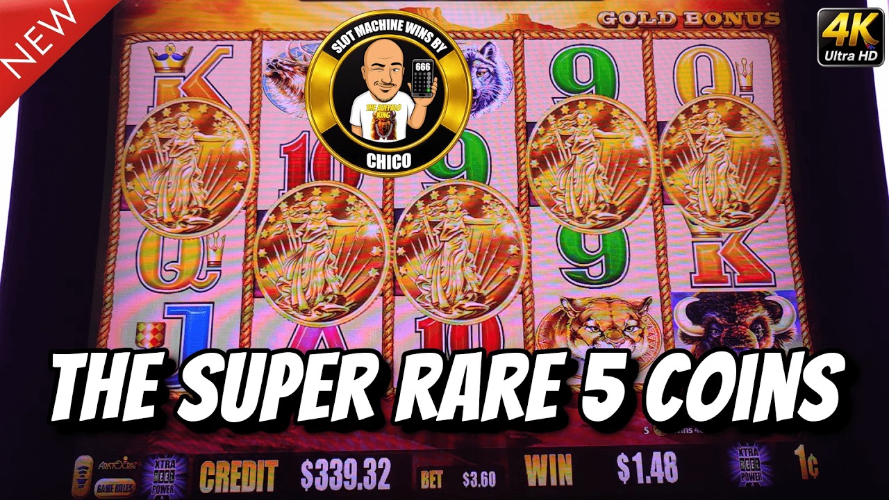 THE SUPER RARE 5 COIN BONUS on MAX BET on Buffalo Gold