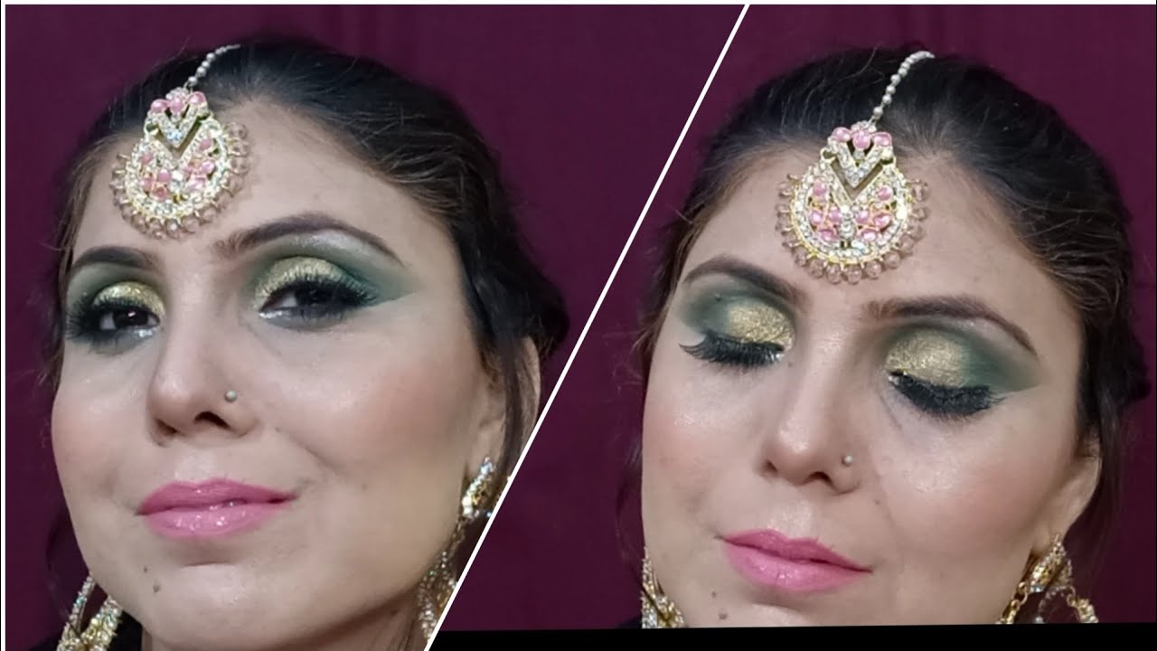 Green And Golden Cut Crease Tutorial How To Make Perfect Cut Crease