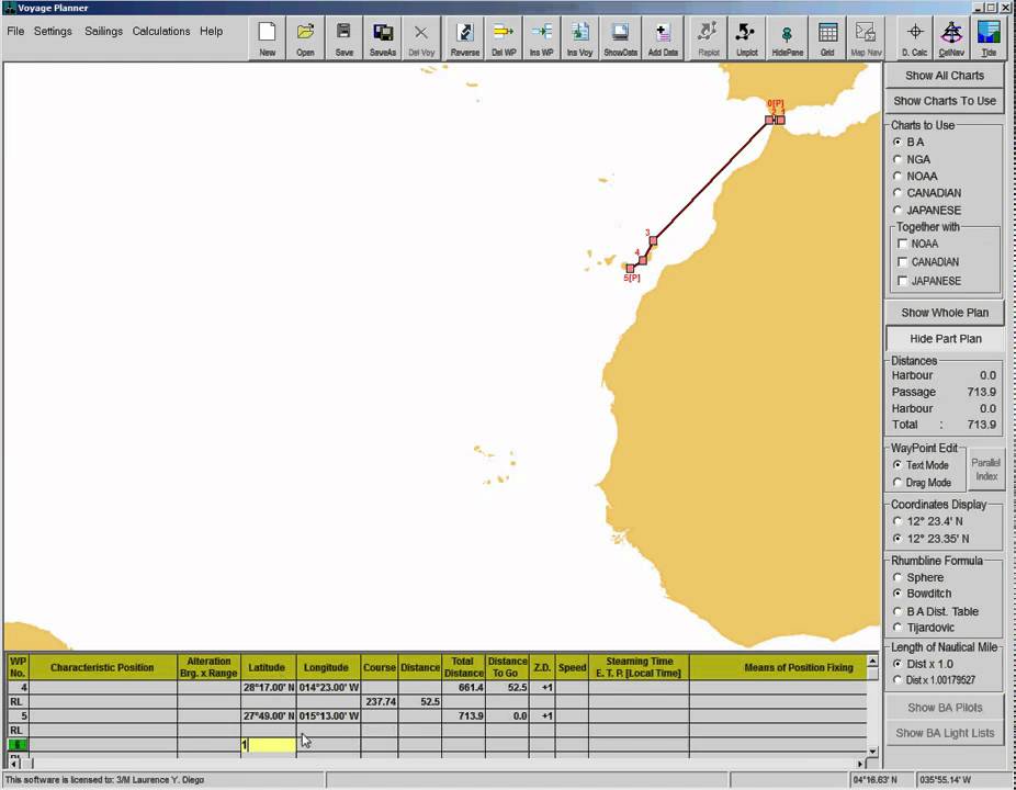 Voyage Planning - entering waypoints - YouTube
