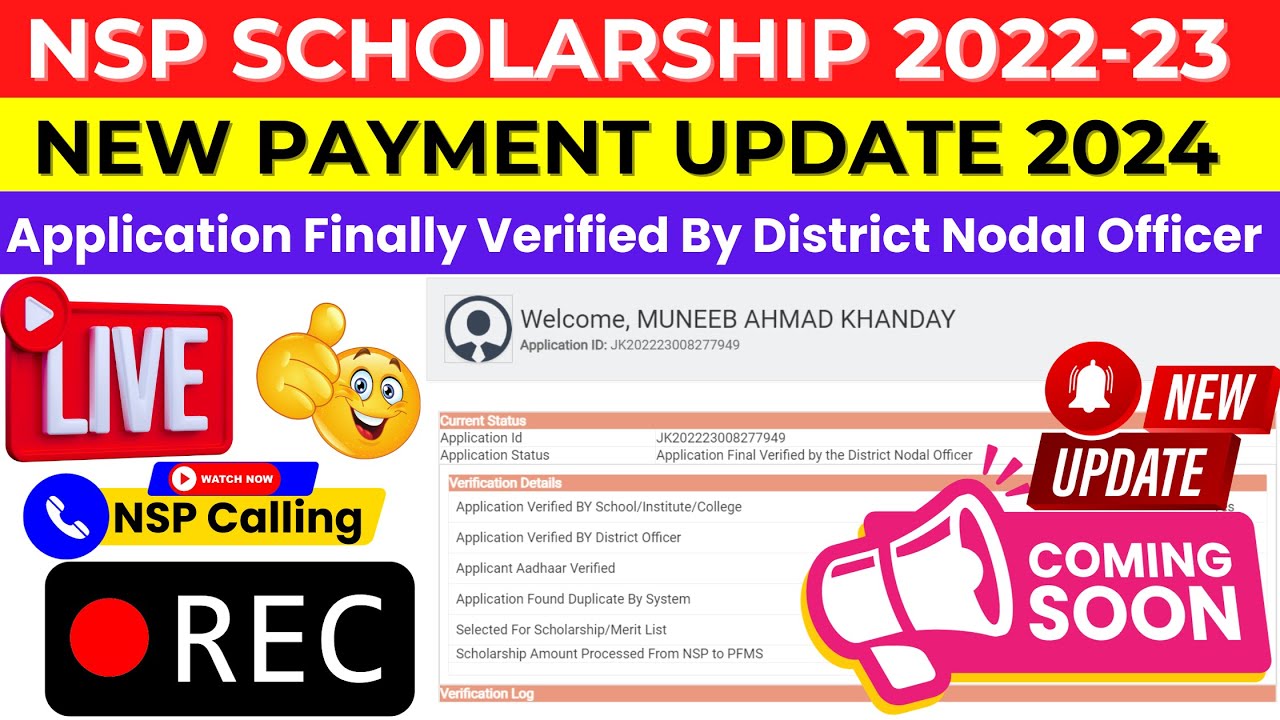 Nsp Scholarship 2022 23 Big Payment Update Nsp Live Call Recordig