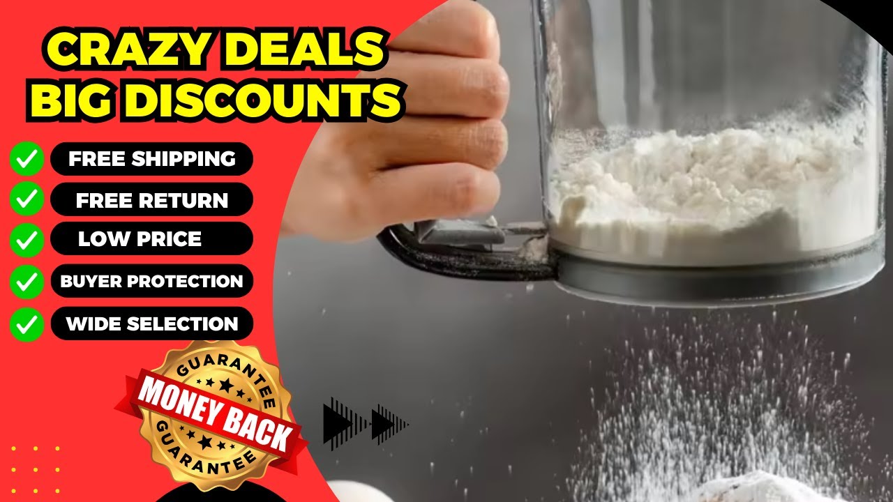 Semi-Automatic Flour Sifter With Hand Press Design Transparent Flour ...