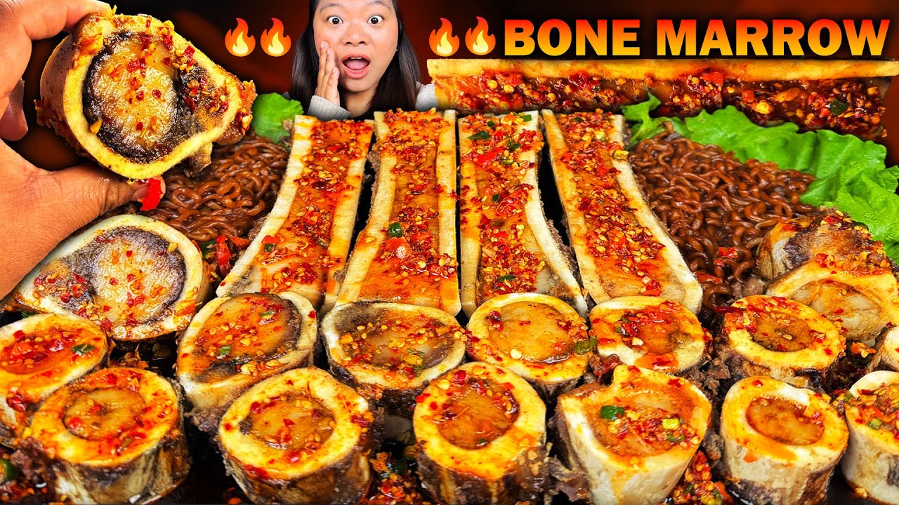 INSANE Bone Marrow Feast! Rich, Creamy & Melt-In-Your-Mouth + Black Bean Noodles Mukbang - YouTube