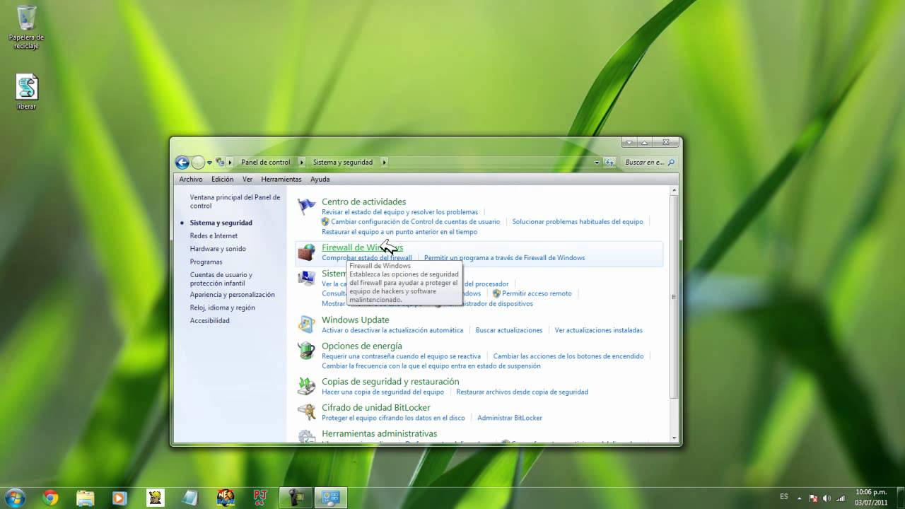 Activar o Desactivar el Firewall de Windows 7 - YouTube