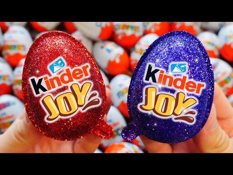 NEW! 500 Glitter Kinder Joy opening ASMR - A lot of sweets satisfying video
