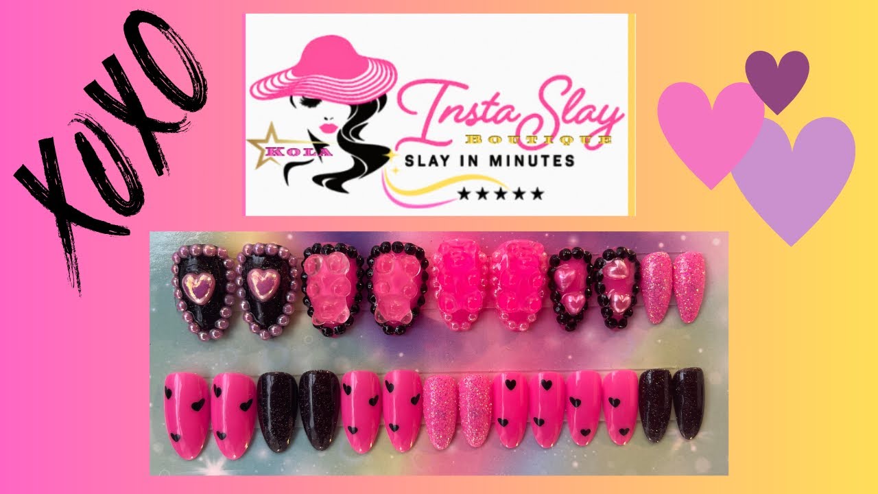 Insta Slay Available 2024 Valentine Press On Nails - YouTube