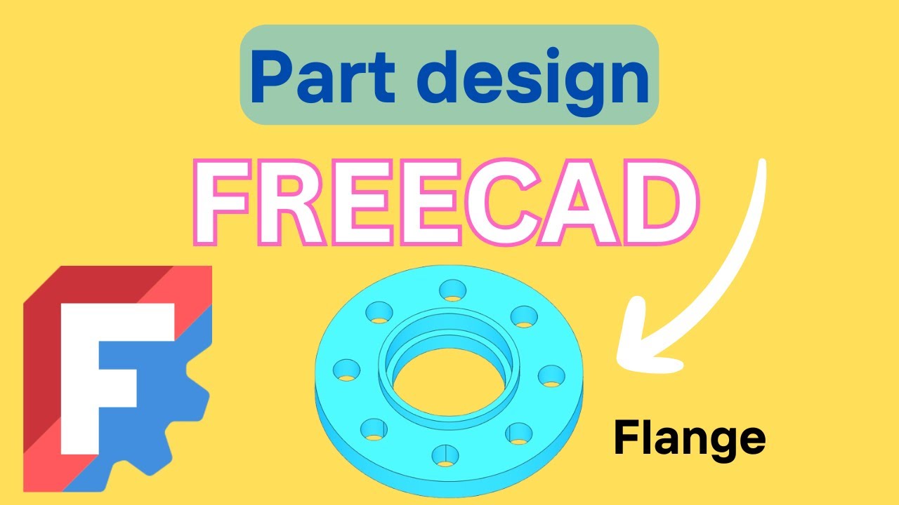 Flange part design from Freecad. - YouTube