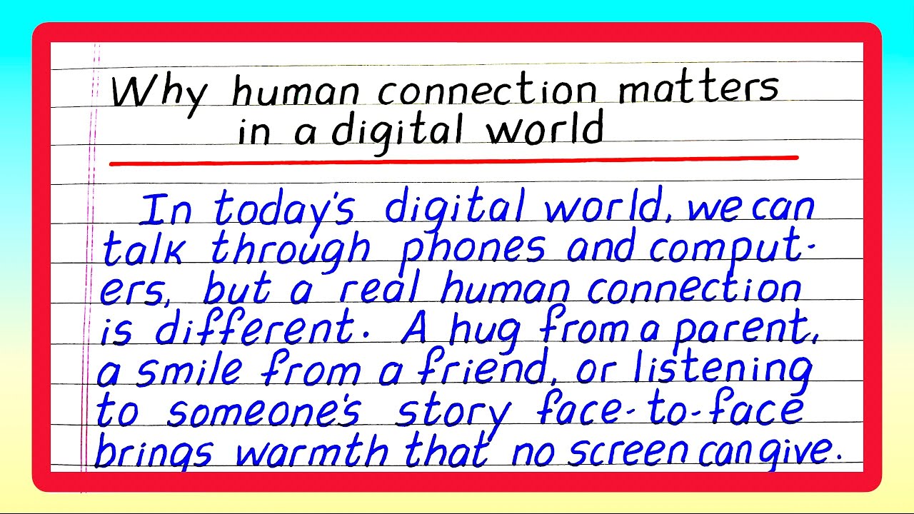 Letter to a Friend about Why Human Connection Matters in a Digital ...