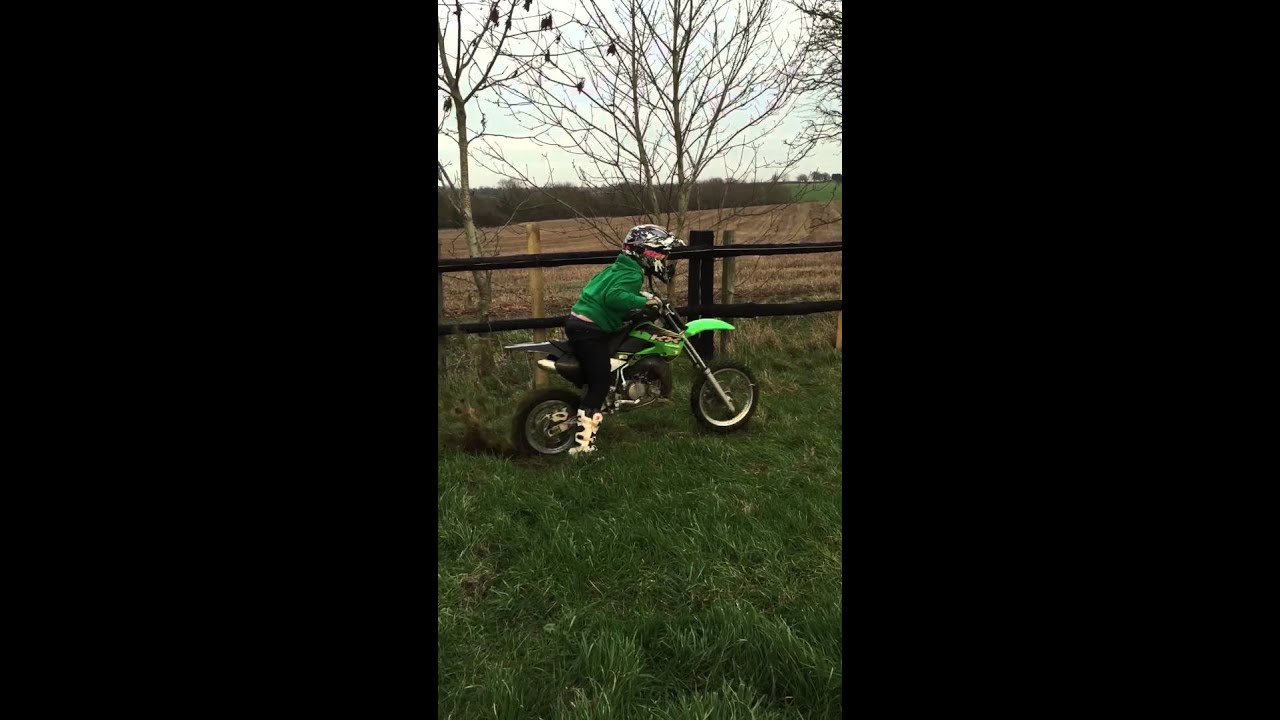 First time start KX65 - Practicing Racing Starts - flipped KX65 - YouTube
