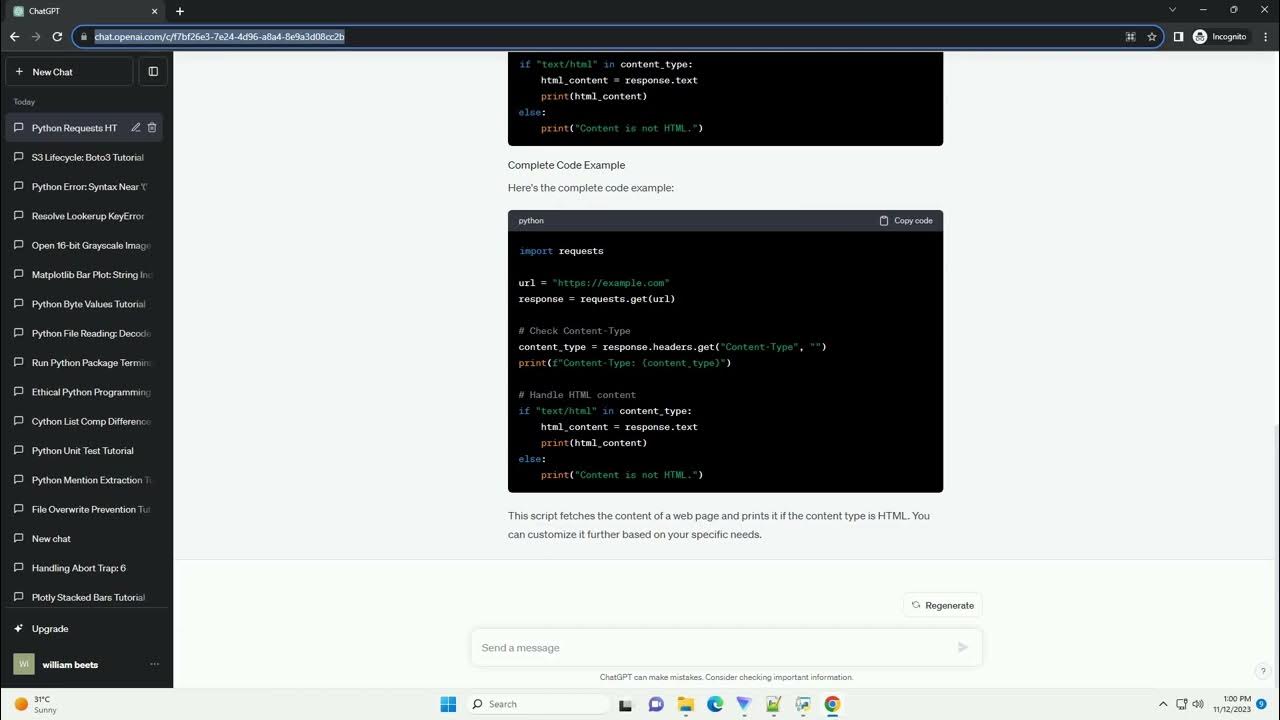 Fetch content of HTML page using python requests dependig on Content Type - YouTube
