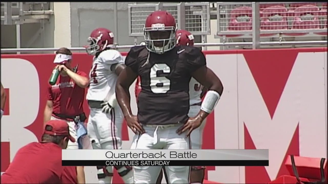 Alabama Quarterback Battle: Both QB's playing, Sims to start - YouTube