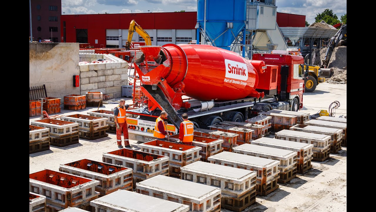 Betonblokken productie Smink Groep - YouTube