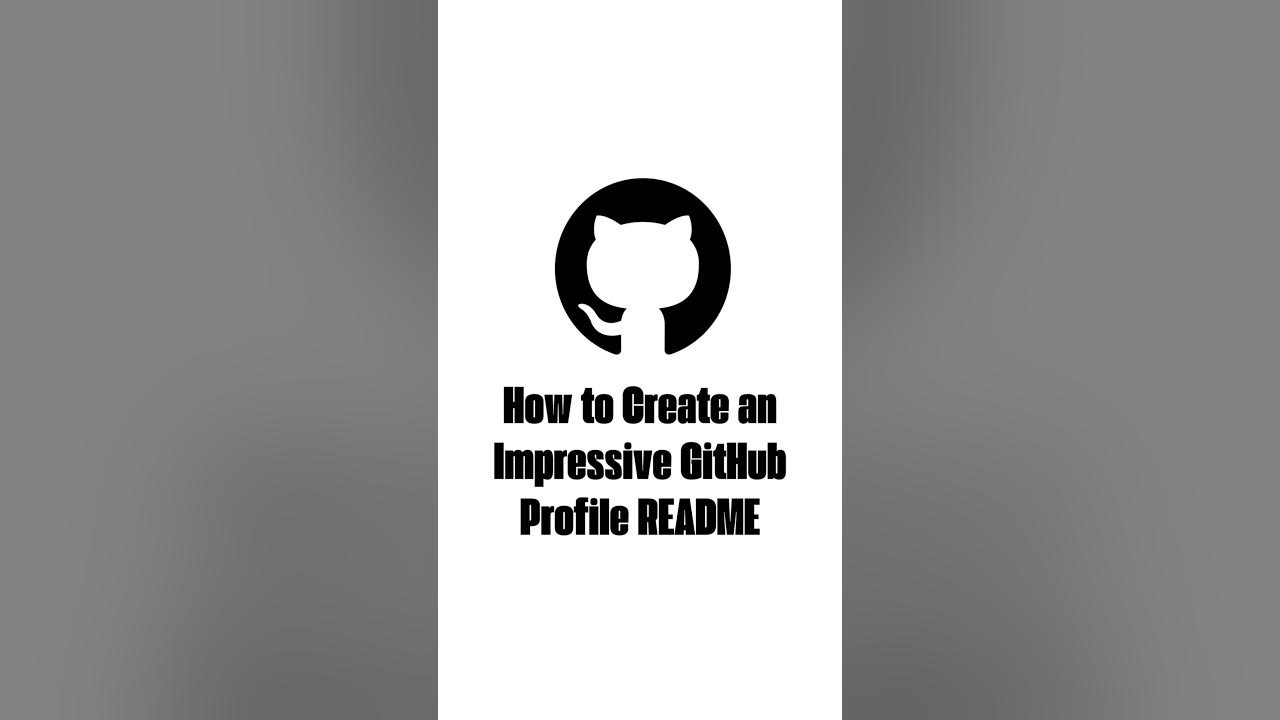 How to Create an Impressive GitHub Profile README #quicktips - YouTube