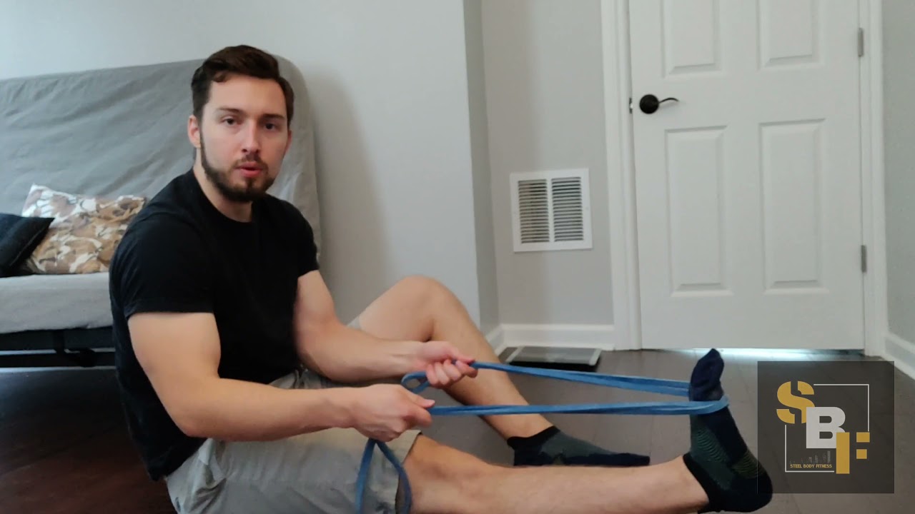 Sitting Achilles Tendon Stretch With Band - YouTube