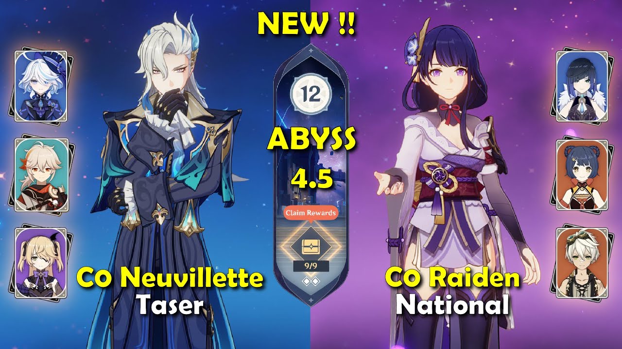 C0 Neuvillette Taser & C0 Raiden National | Spiral Abyss 4.5 - Floor 12 ...