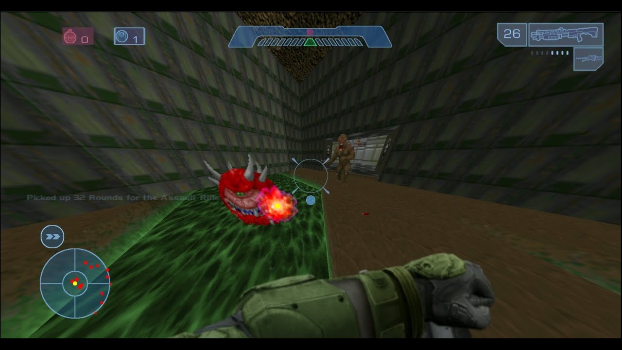 Master Chief plays classic Doom - YouTube