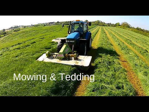 Mowing and Tedding - Silage 2016 - GoPro HD - YouTube