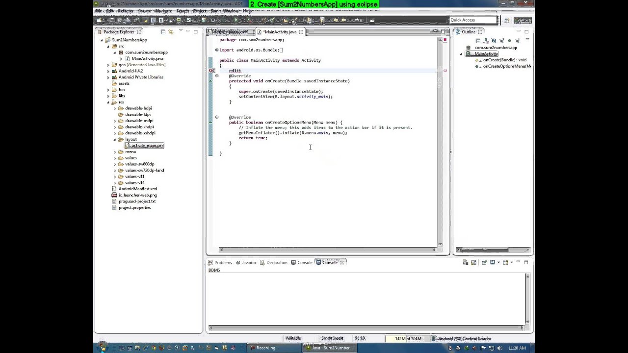 2 Create Sum Two Numbers App Using Eclipse By Jasbir Youtube