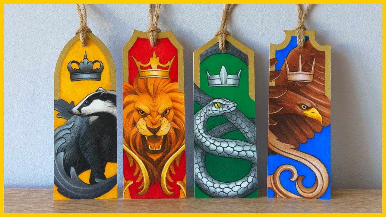 My Harry Potter Bookmark - Hufflepuff DIY Drawing #2 - YouTube