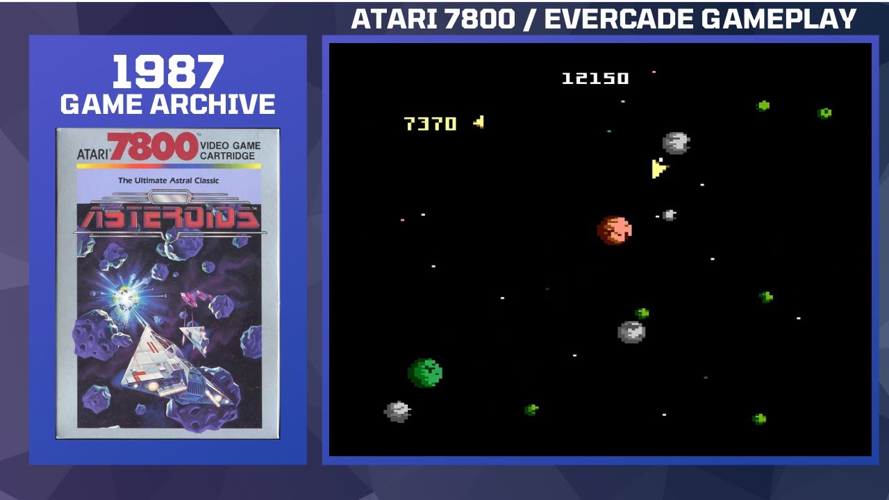 Asteroids (1987) Atari 7800/ Evercade Gameplay - YouTube