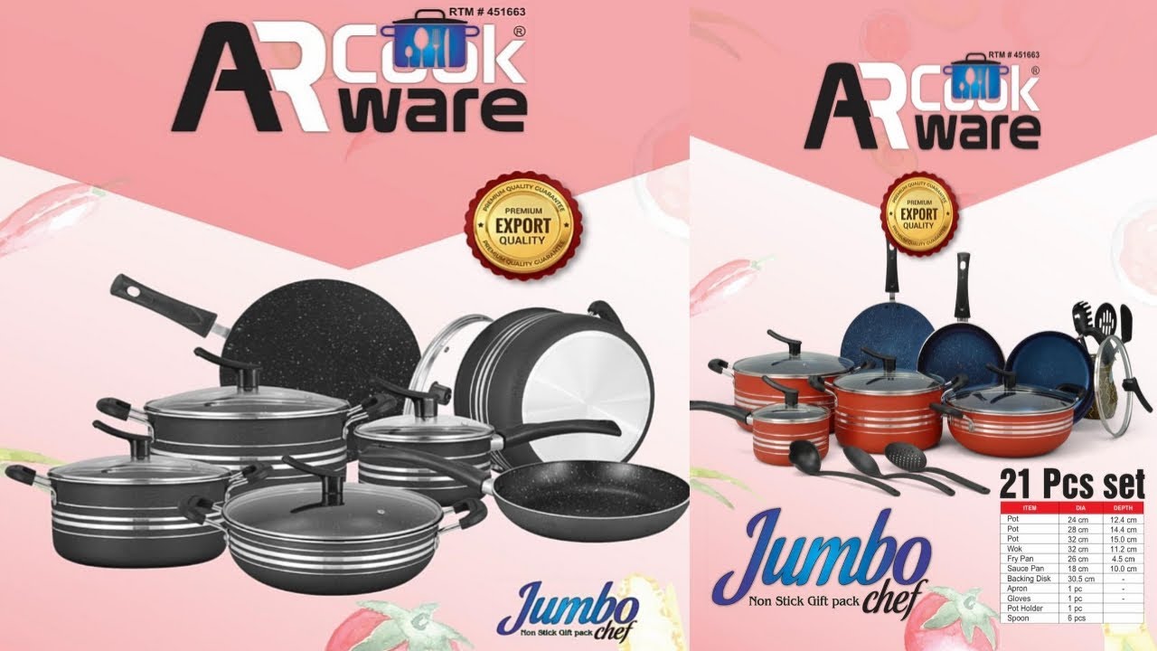 AR Cook were Nonstick set by Zeeshan crockery store - YouTube