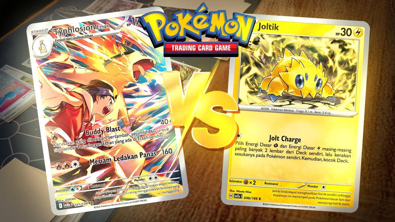 Gameplay Deck Typhlosion Ethan vs Joltik Box (Pokemon TCG Indonesia ...