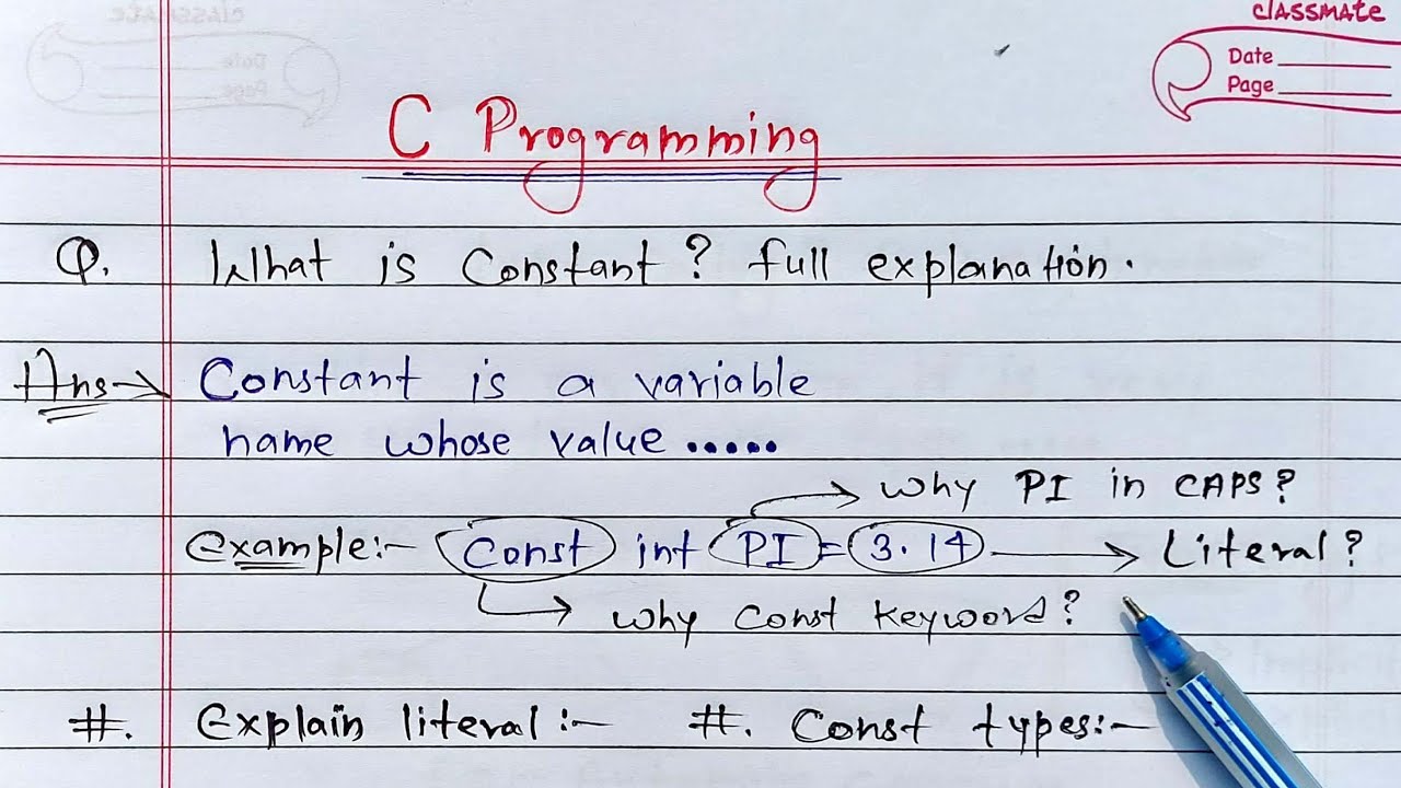 C Constants & Literals | What is Constant? full Explanation | Learn ...